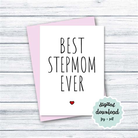 Mothers Day Card Stepmom Printable Best Stepmom Ever Stepmother Mothers Day Card Mothers Day