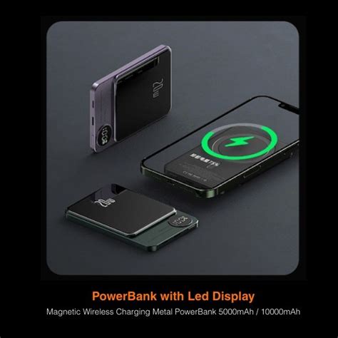 Android Apple Magsafe Magnetic Wireless Powerbank With LED Display Mobile Phones Gadgets