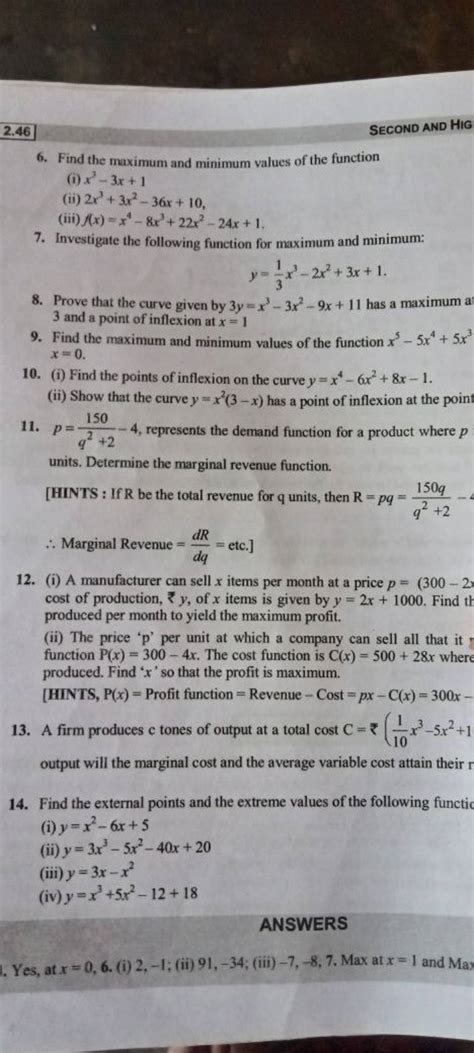 Investigate The Following Function For Maximum And Minimum Y31 X3−2x23