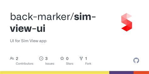 Github Back Markersim View Ui Ui For Sim View App