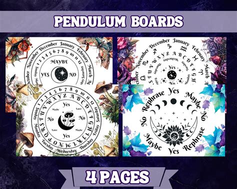Printable Pendulum Boards Printable Grimoire Pages Etsy