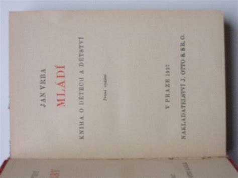 Jan Vrba Mládí Kniha O Dětech A Dětství 1927