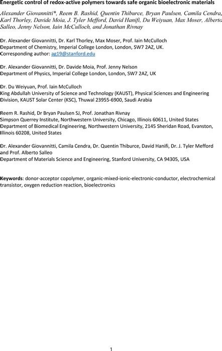 Energetic Control Of Redox Active Polymers Towards Safe Organic