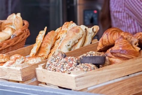 Premium Photo Different Bread Products On The Counter