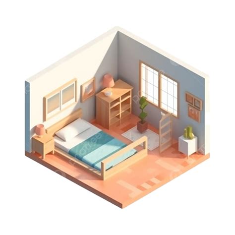 3d Room Model Yellow Floor Isometric Stereoscopic Room Three Dimensional Room Model Png