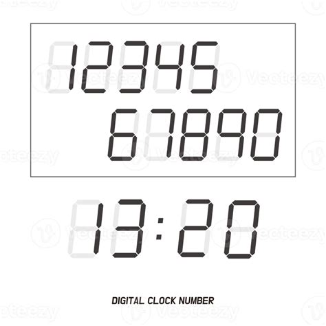 Digital Clock Number Icon Set 19025837 Png