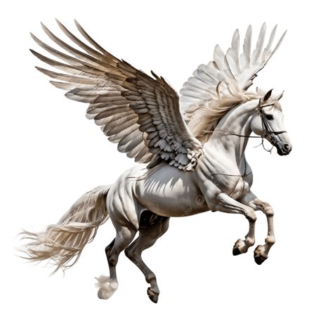 Pegasus Flying Through Clouds Realistic Image Pegasus Flying Through Clouds Realistic Image