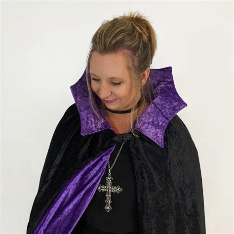Vampire Maleficent Cloak Black And Purple Dracula Cape With Etsy