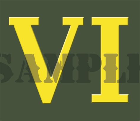 Roman Numeral Vi Yellow 30cal Nc Ammocanmagnets Com