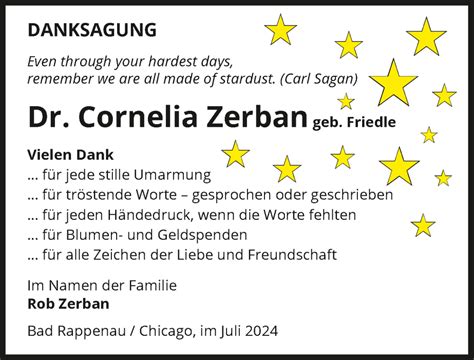 Traueranzeigen Von Cornelia Zerban Trauerundgedenkende