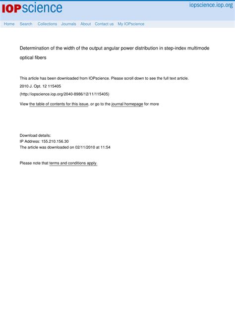 Pdf Determination Of The Width Of The Output Angular Power