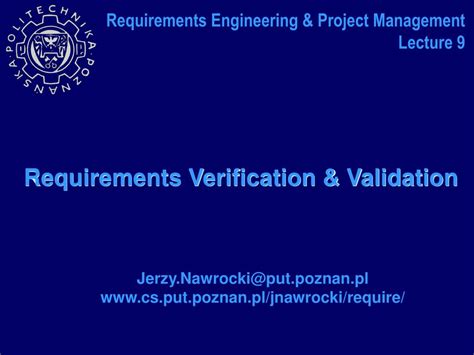 Ppt Requirements Verification And Validation Powerpoint Presentation