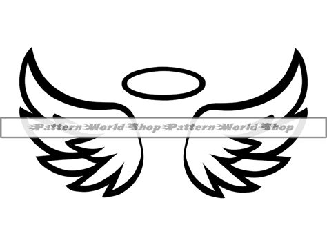 Angel Wings Svg Dxf Png Halo Svg Angel Wings Clipart Angel Wings
