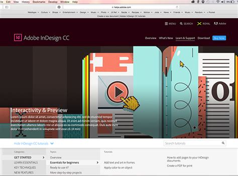Adobe Indesign Tutorial Content On Behance