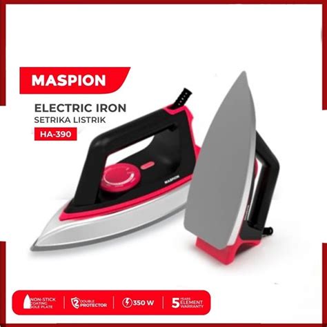 Jual Maspion Ha390 Setrika Listrik 350 Watt Anti Lengket Ha 390 Sole