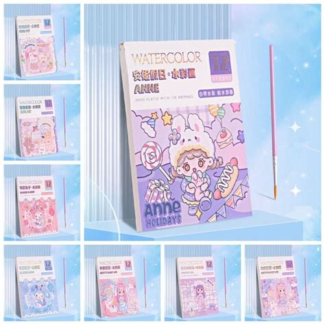 Diy 책갈피 색칠하기 책 페인트와 브러시 수채화 종이 그리기 빈 낙서 책 그래피티 포켓 회화 용품