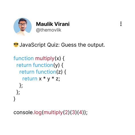 Maulik Virani On Linkedin Javascript Codingquiz Programmingfun