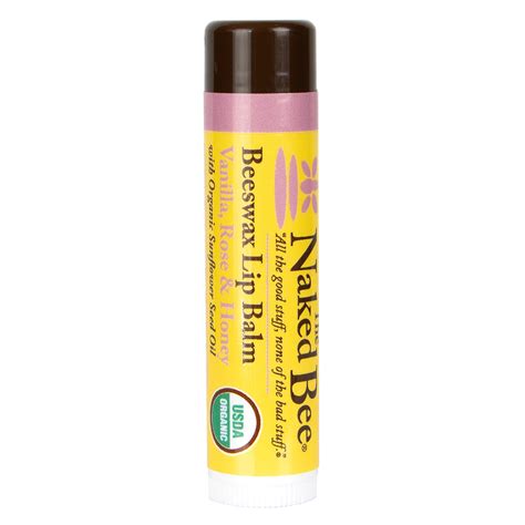 The Naked Bee Organic Vanilla Rose And Honey Lip Balm Drawnwest