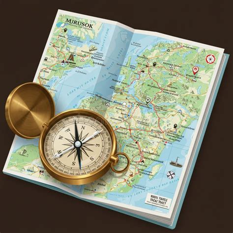 A Detailed Map Rests Open Depicting A Region With Various Landmarks