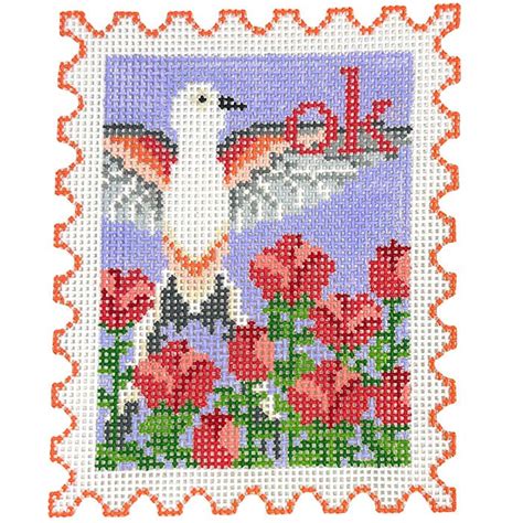 Oklahoma State Bird And Flower Stamp Needlepointcom