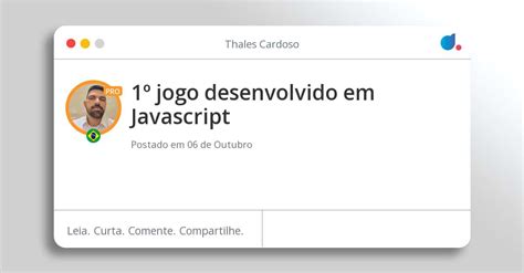 1º Jogo Desenvolvido Em Javascript