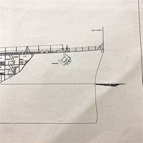 Restricted 1942 Dated Us Navy Typical Battleship Blueprint Cross