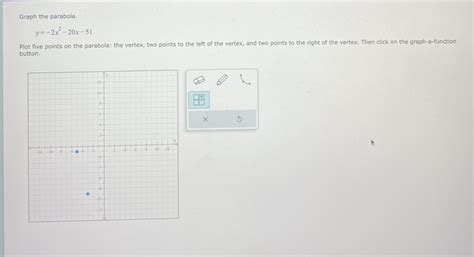 Solved Graph The Parabola Y 2x2 20x 51 Plot Five Points On The