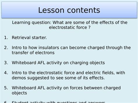 Aqa P41 Electrical Charges And Fields Teaching Resources