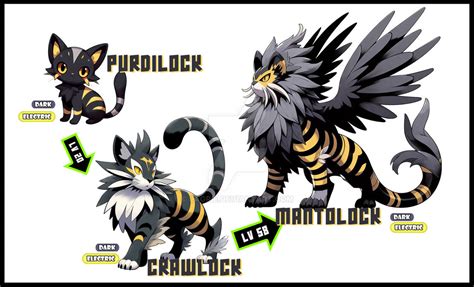 Fakemon Purdilock Crawlock Mantolock By Lagrie On Deviantart