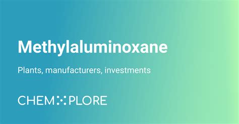 Methylaluminoxane Plants And Manufacturers News