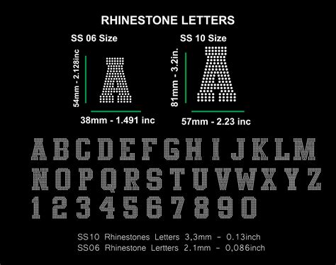 Cheer Rhinestone Font Letters Pattern Alphabet Cheer Letters Ss06 Ss10 Rhinestone Font For