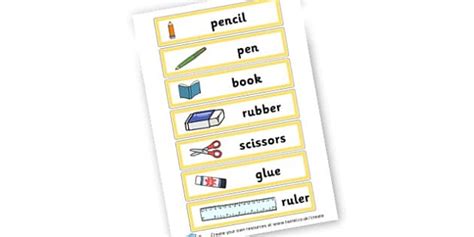 Classroom Objects List Of Things In A Classroom