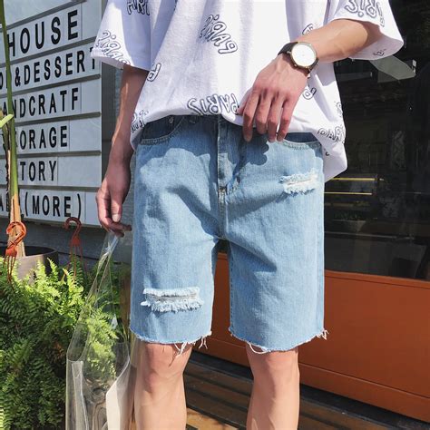 Harajuku Summer Men Casual Shorts Denim Mens Short Grandado