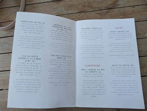 Menu At Sera Eden Bucharest