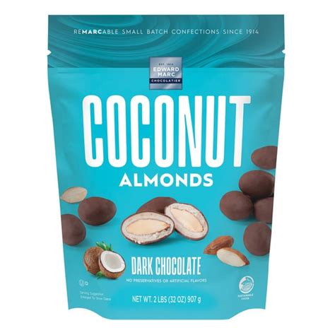 Edward Marc Coconut Almonds With Dark Chocolate 32 Oz Same Day Delivery Costco