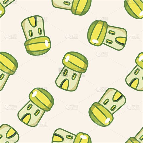 楼房楼塔，卡通无缝图案背景