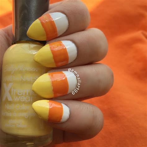 Halloween Candy Corn Nail Art Follow My Instagram For The Video