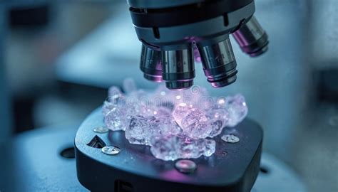 Extreme Close Up Of Cryogenic Electron Microscope Atomic Scale Details