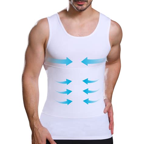 Lgtfy Mens Slimming Body Shaper Vest Gynecomastia Compression Shirts