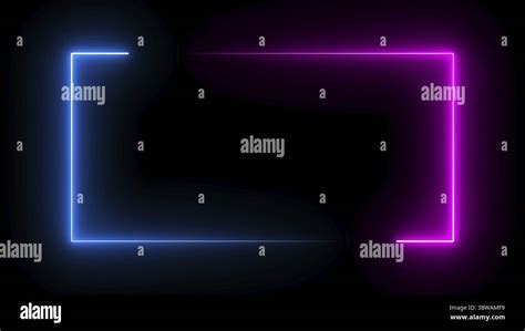 Square Rectangle Picture Frame With Two Tone Neon Color Motion Graphic
