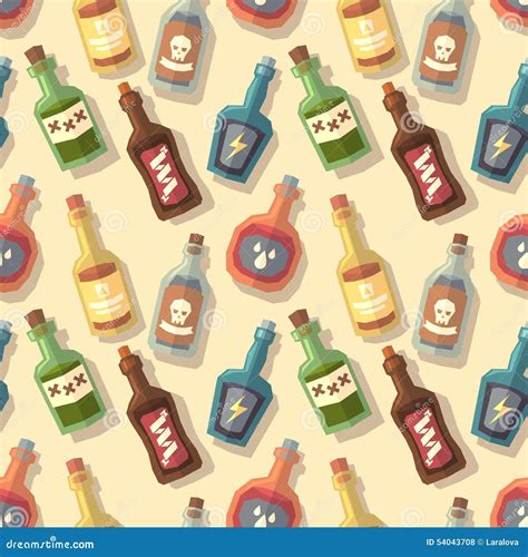 Seamless Pattern With Bottles Stock Vector Illustration Of Glass