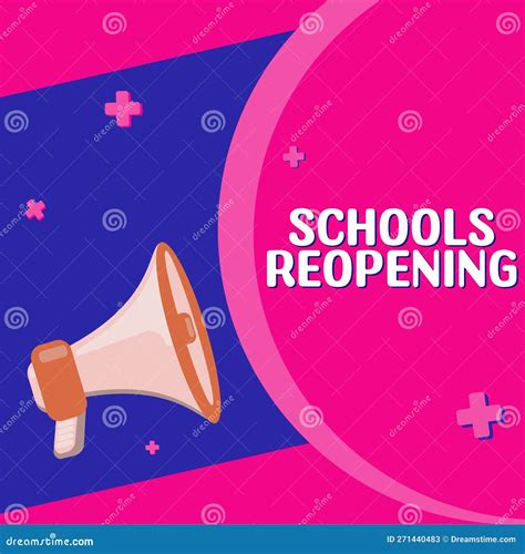 Conceptual Caption Schools Reopening Word Written On Classes Are Over