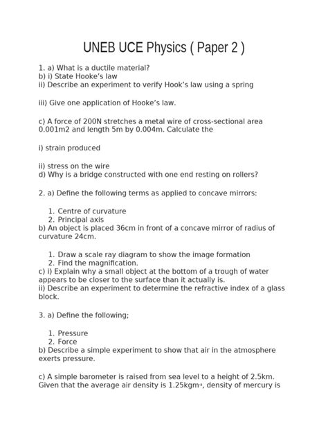Uneb Uce Physics Paper 2 Pdf Radioactive Decay Waves