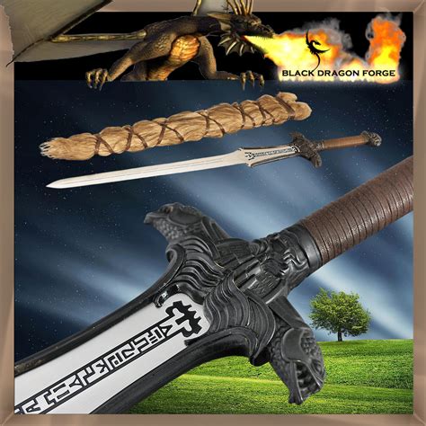 Sbg Black Dragon Forge Atlantean Barbarian Sword With Scabbardd