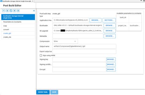 Post Build Editor Pbe Building And Flashing Simplicity Studio 5