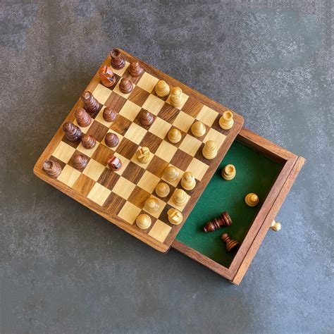 Buy Craftstory We Craft Your Imagination Mini Wooden Magnetic Chess Board With Storage Travel