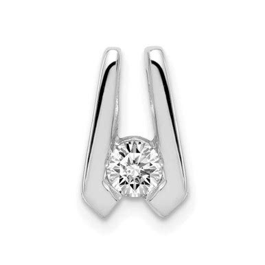 14k White Gold Aa 4mm Diamond Slide Pendant At Billythetree Jewelry