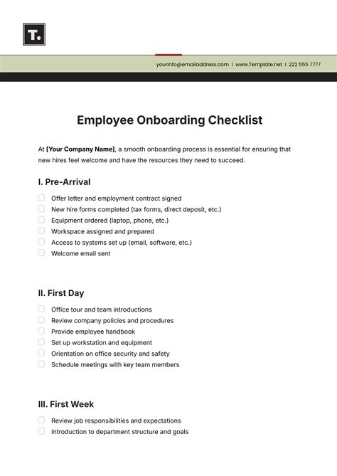 Free Employee Onboarding Checklist Template To Edit Online