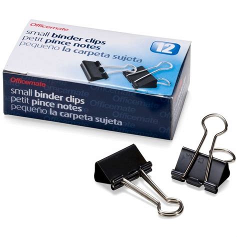Officemate 99020 Small Binder Clips Black 12 Pack Small 0 7 Width 0 37 Size Capacity
