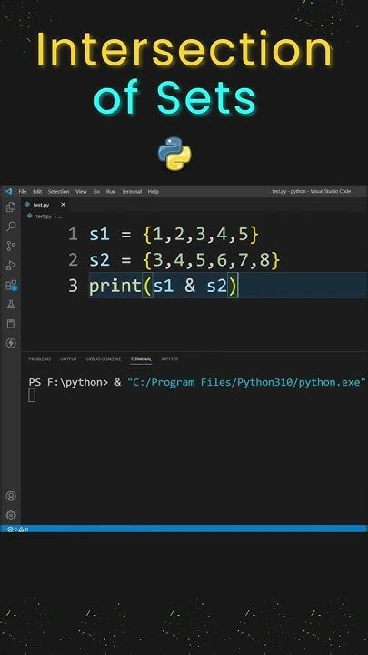 How To Find Intersection Of Sets In Python Shorts Youtube